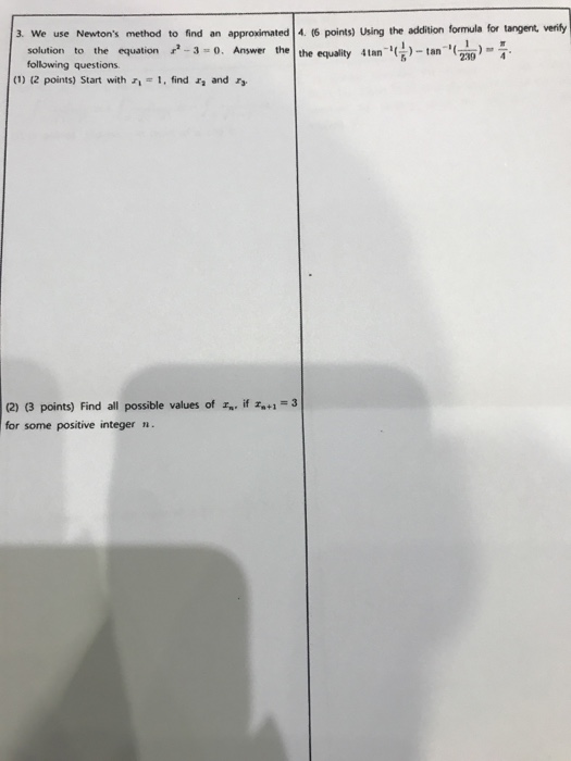 Solved 3. We use Newton's method to find an approximated 4. | Chegg.com