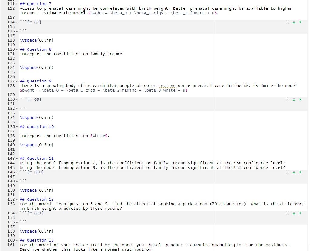 Solved For this problem set The dataset bwght from | Chegg.com