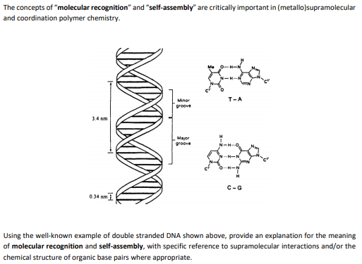 Solved The concepts of "molecular recognition" and | Chegg.com