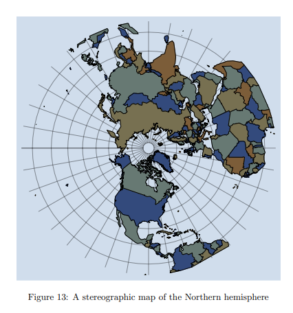 Figure 16: An orthographic, polar, azimuthal | Chegg.com