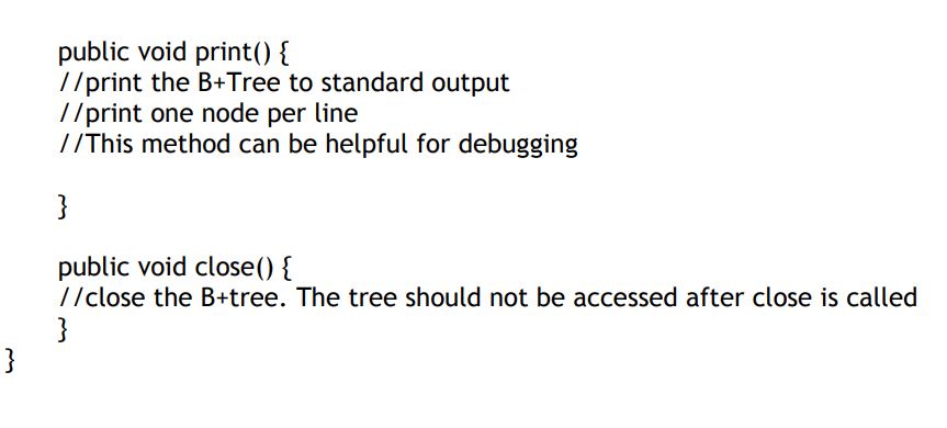 Implement the DBTable and the BTree classes shown on | Chegg.com