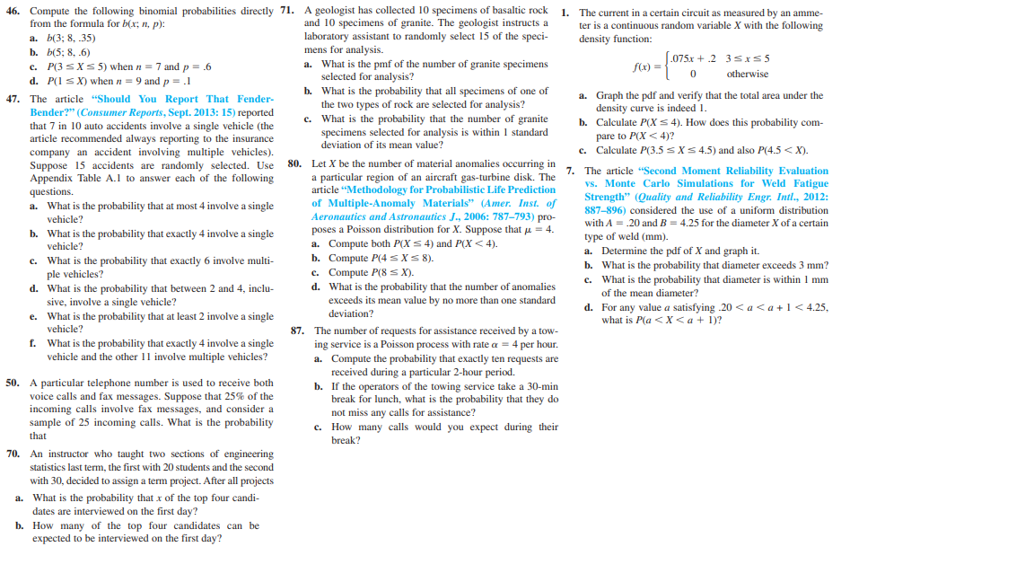 Solved 46. Compute the following binomial probabilities | Chegg.com