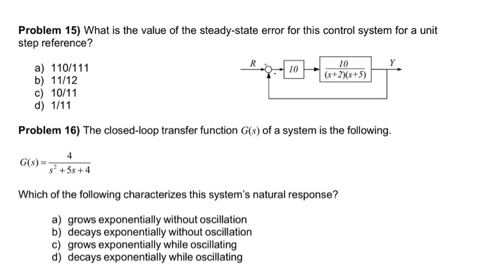 Solved Problem 15) What is the value of the steady-state | Chegg.com