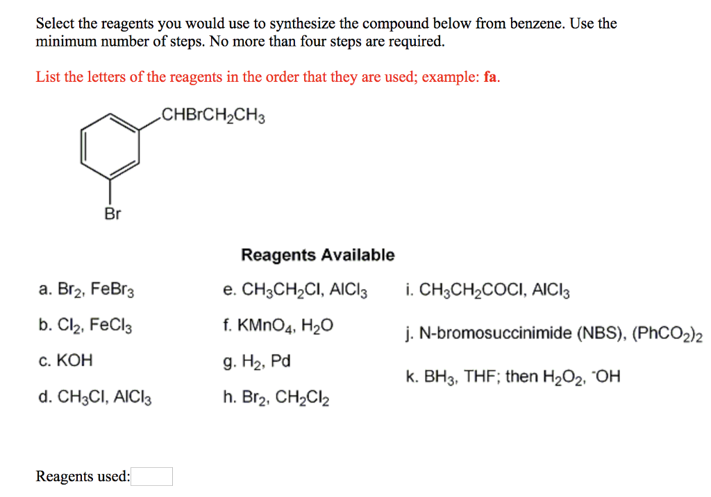 Solved Select the reagents you would use to synthesize the | Chegg.com