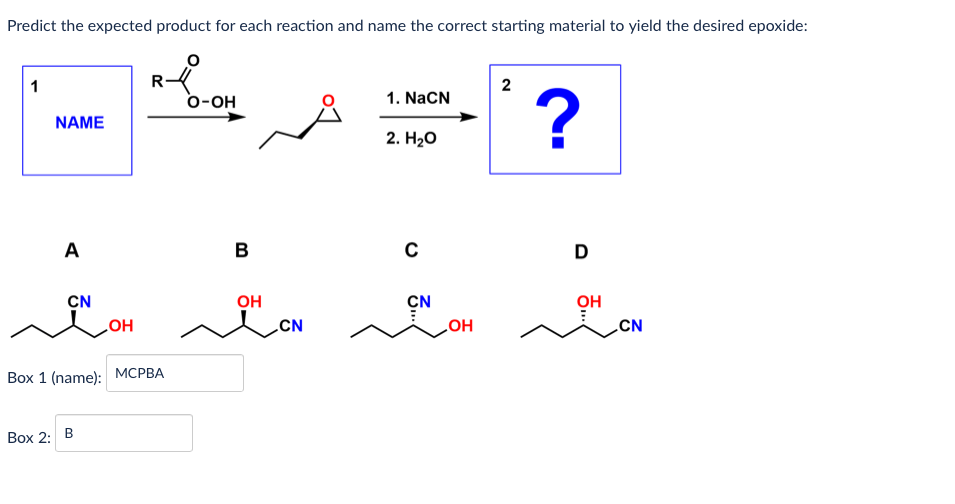 Solved Predict the expected product for each reaction and | Chegg.com