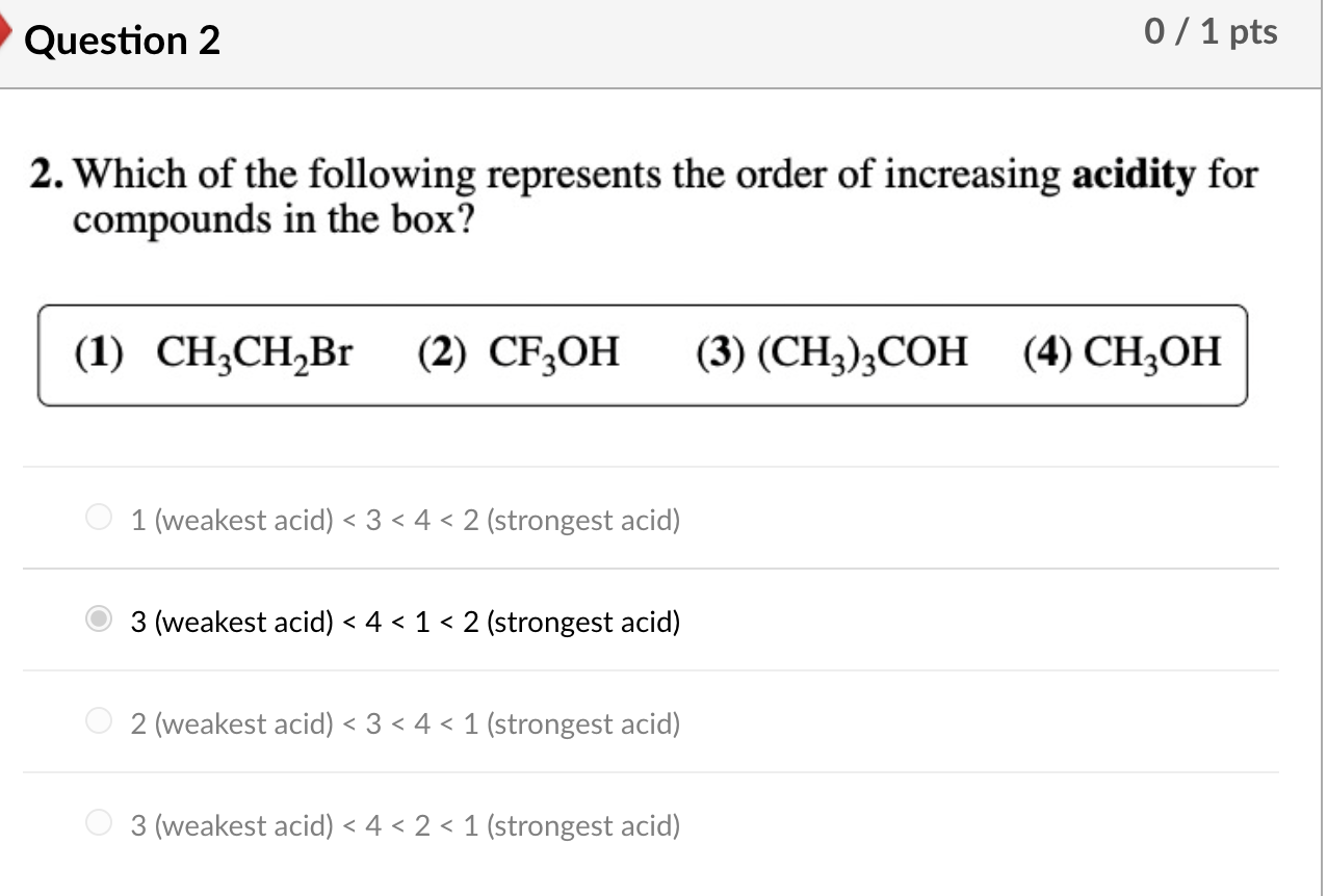 Solved Question 1 0 / 1 pts 1. Which one of the following | Chegg.com