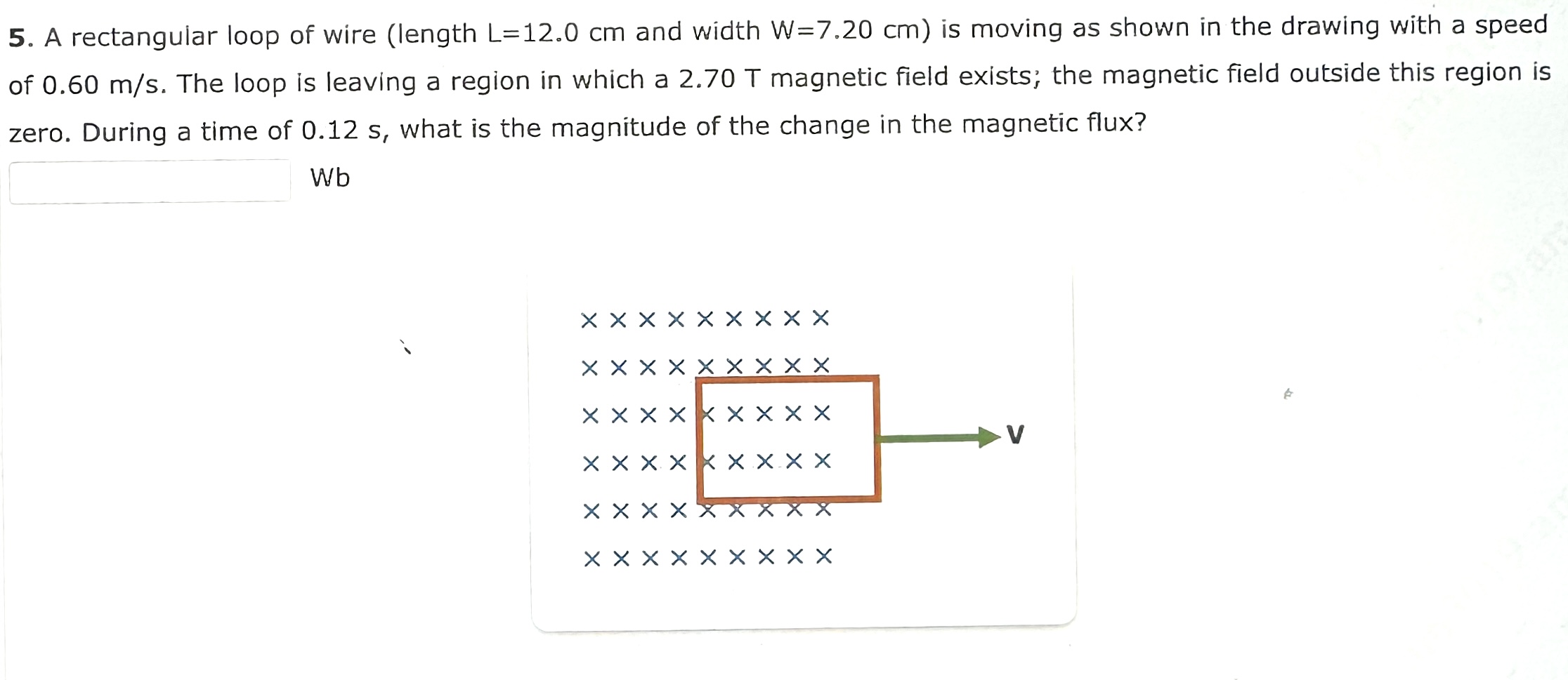 Solved 5. A rectangular loop of wire (length L=12.0 cm and | Chegg.com