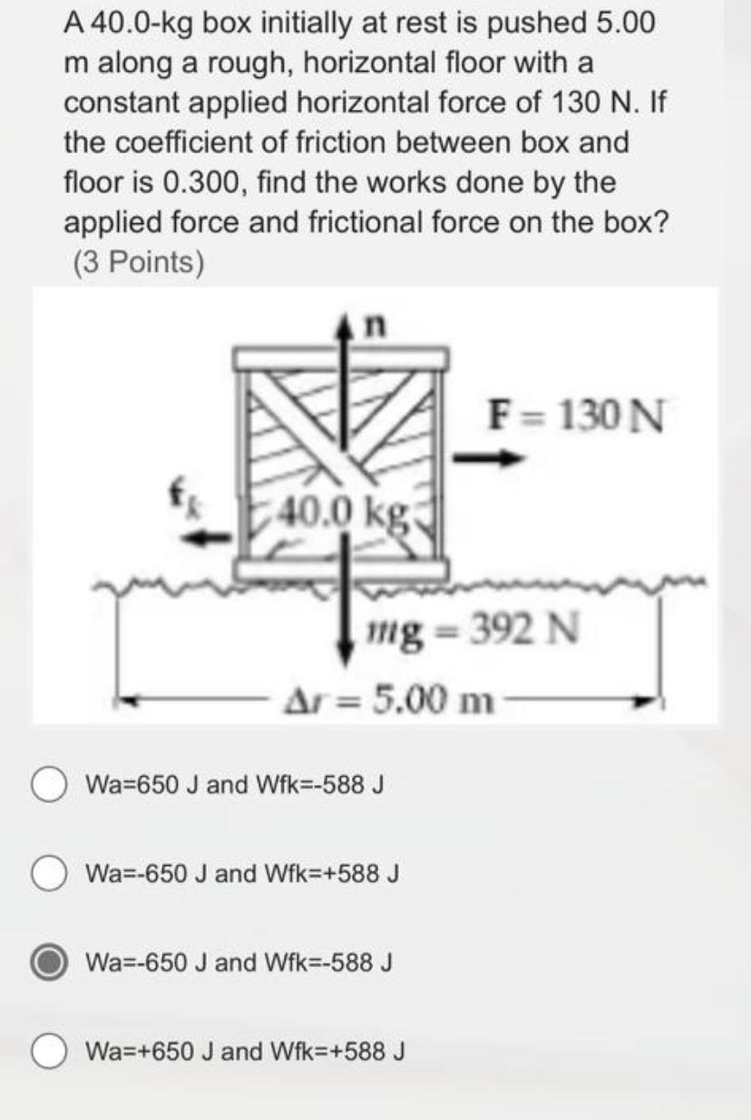 Solved A 40.0−kg box initially at rest is pushed 5.00 m | Chegg.com