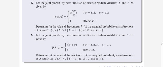 Solved 1. Let the joint probability mass function of | Chegg.com