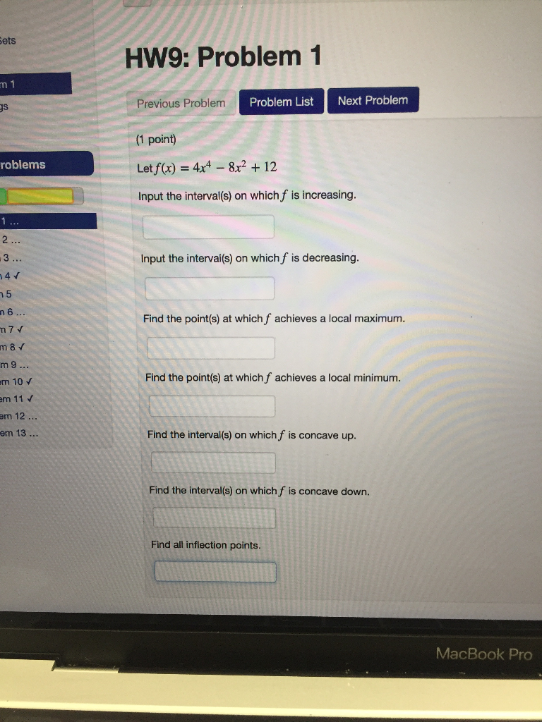 Solved ets HW9: Problem 1 Problem List Next Problenm | Chegg.com