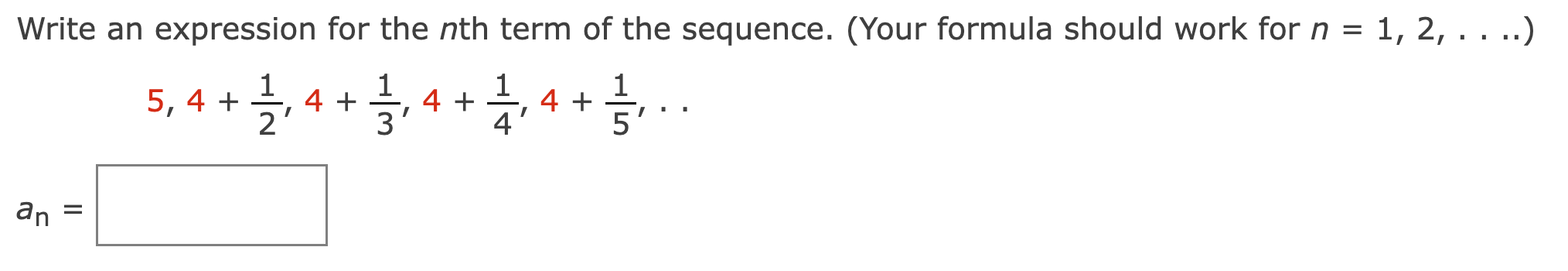 Solved Write an expression for the nth term of the sequence. | Chegg.com