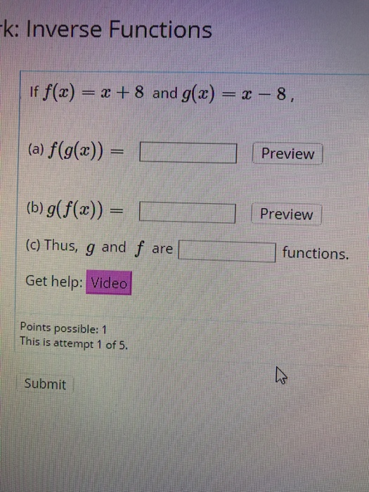 Solved k: Inverse Functions If f is one-to-one and f(-12) | Chegg.com