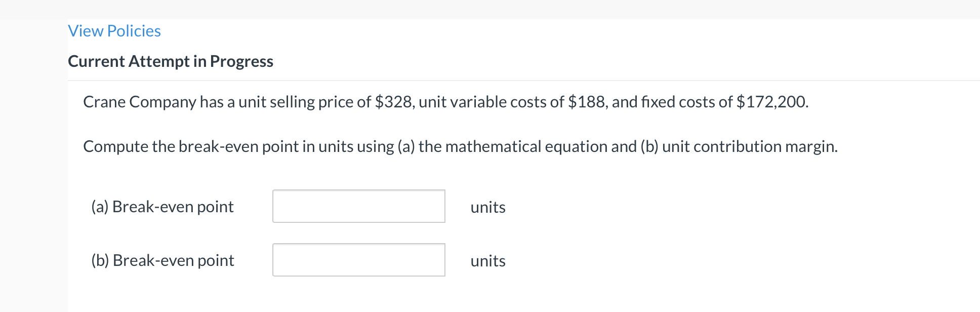 Solved View Policies Current Attempt in Progress Crane | Chegg.com