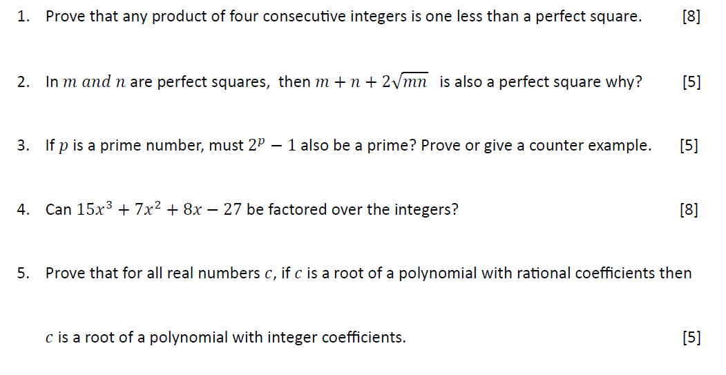 Solved 1. Prove that any product of four consecutive | Chegg.com