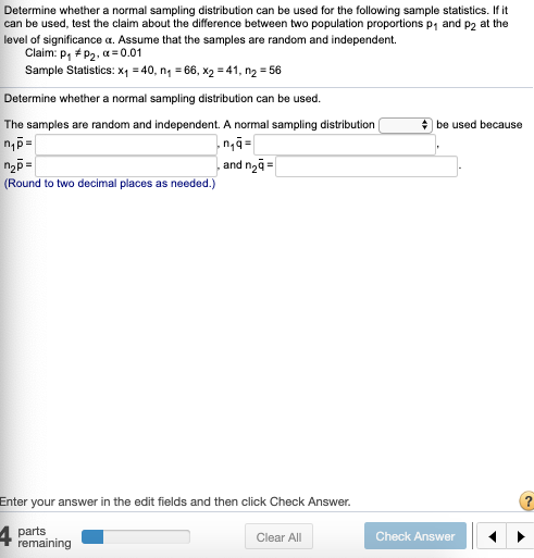 Solved Determine whether a normal sampling distribution can | Chegg.com