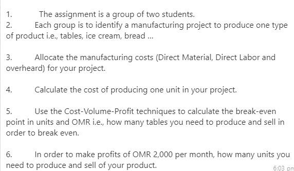 1. The assignment is a group of two students. 2. Each | Chegg.com