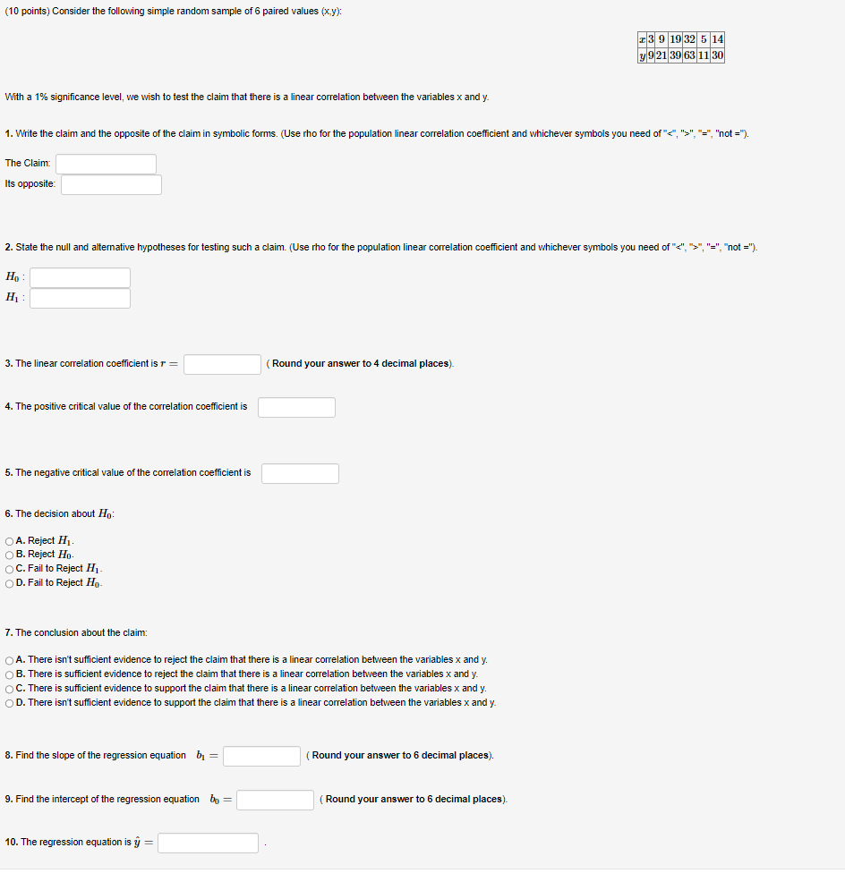 Solved (10 points) Consider the following simple random | Chegg.com