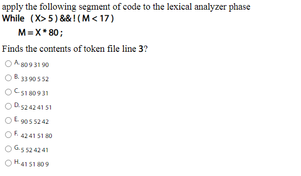 Solved apply the following segment of code to the lexical | Chegg.com
