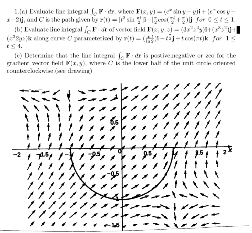 Solved 1.(a) Evaluate line integral ∫CF⋅dr, where | Chegg.com
