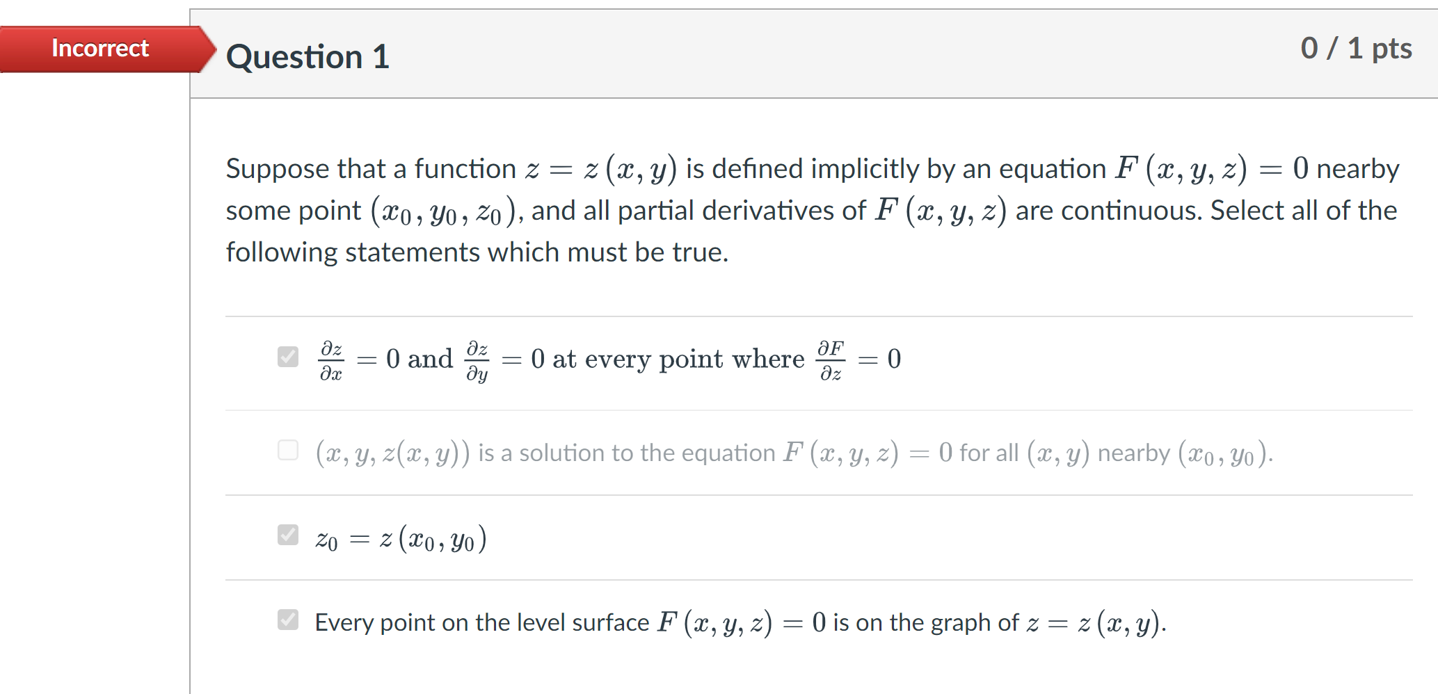 Solved Incorrect Question 1 0 / 1 pts - Suppose that a | Chegg.com