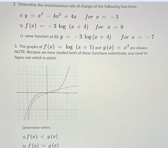 Solved Determine the instantaneous rate of change of the | Chegg.com