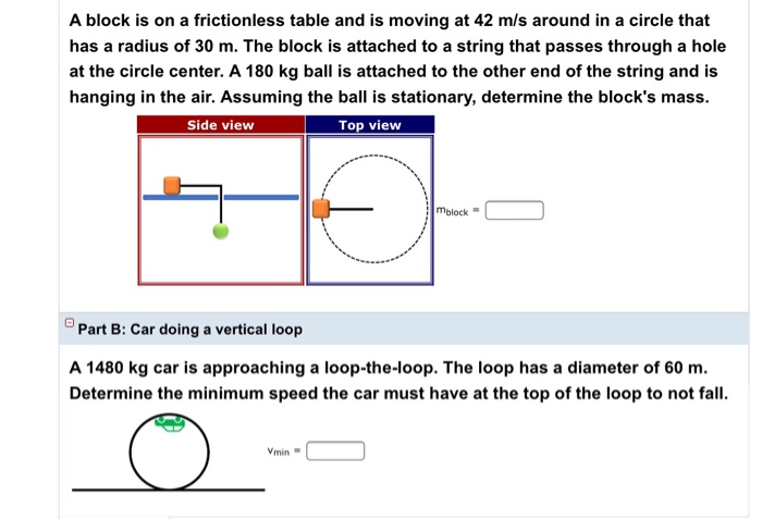 Solved A block is on a frictionless table and is moving at | Chegg.com