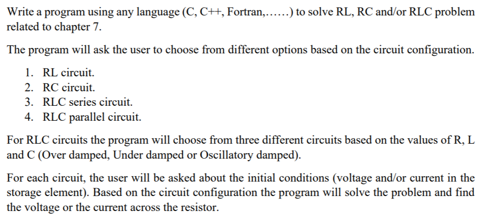 Solved chapter 7 is just talking about how to solve RL, RC | Chegg.com