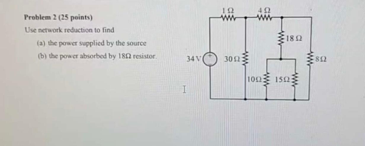 Solved Problem 2 (25 points) Use network reduction to find | Chegg.com