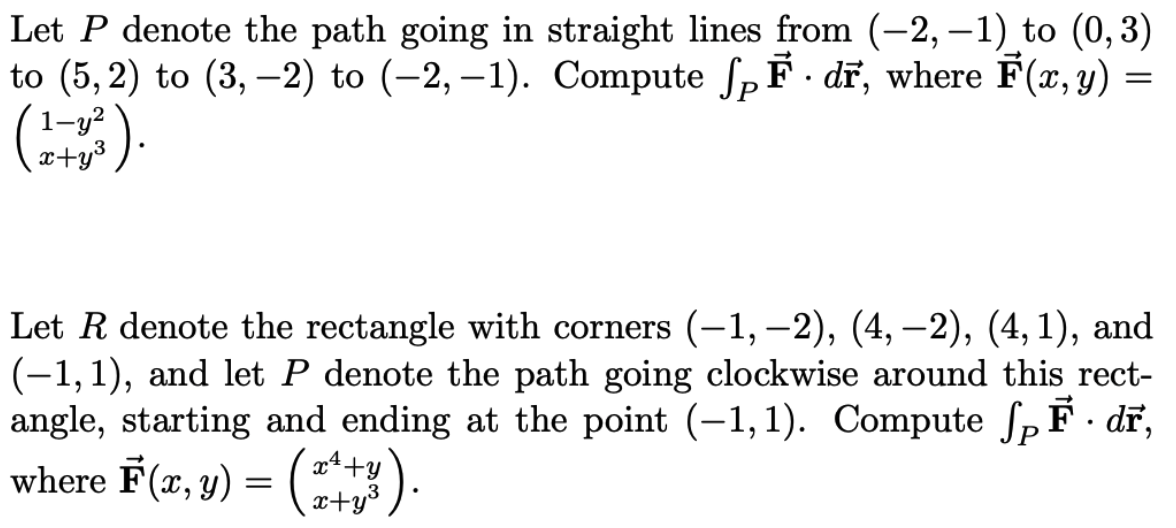 Let P denote the path going in straight lines from | Chegg.com