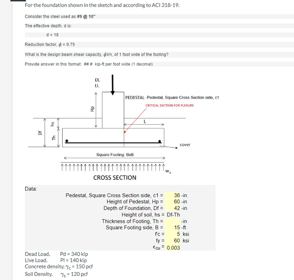 Solved Reduction factor, ϕ=0.75 What is the design beam | Chegg.com