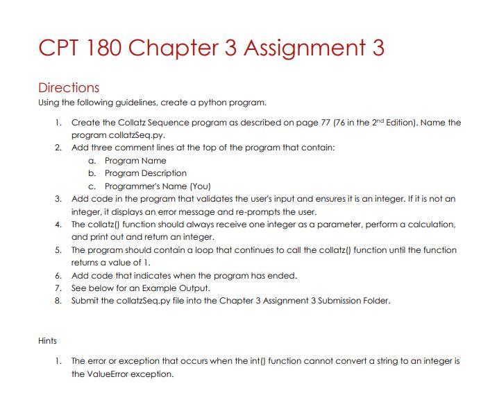 Solved CPT 180 Chapter 3 Assignment 3 Directions Using the | Chegg.com