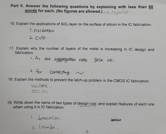 Solved Part II. Answer the following questions by explaining | Chegg.com