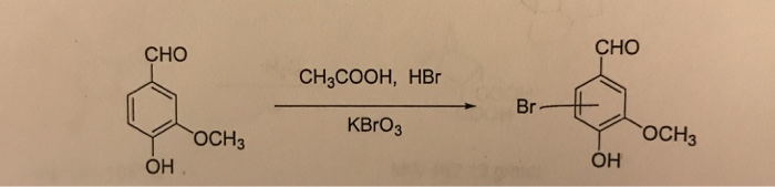 Solved Draw reaction mechanisms of bromination on vanillin ( | Chegg.com