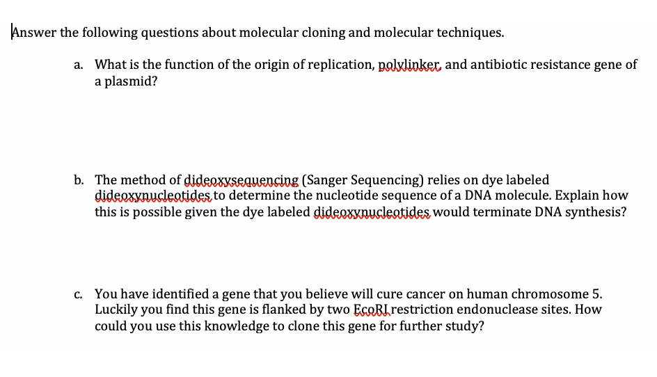 Solved Answer the following questions about molecular | Chegg.com