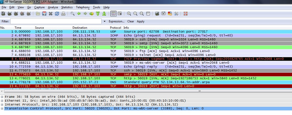 Solved 1. Below is a portion of a Wireshark capture of the | Chegg.com