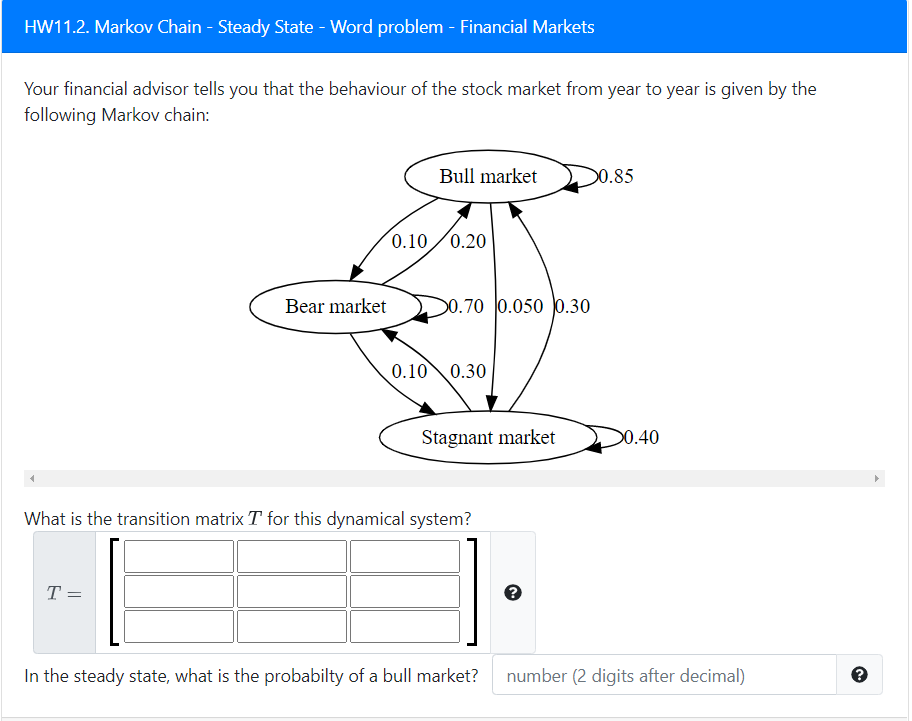 Solved HW11.2. Markov Chain - Steady State - Word problem - | Chegg.com