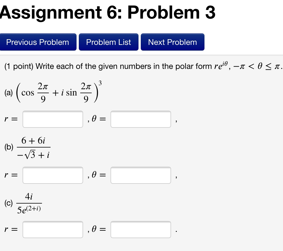 Solved Assignment 6 Problem 3 Previous Problem Problem List 9482