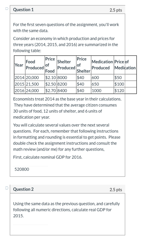 Solved Question 1 2.5pts For the first seven questions of | Chegg.com