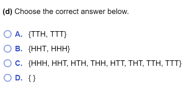 Solved A coin is tossed three times in a row. The | Chegg.com
