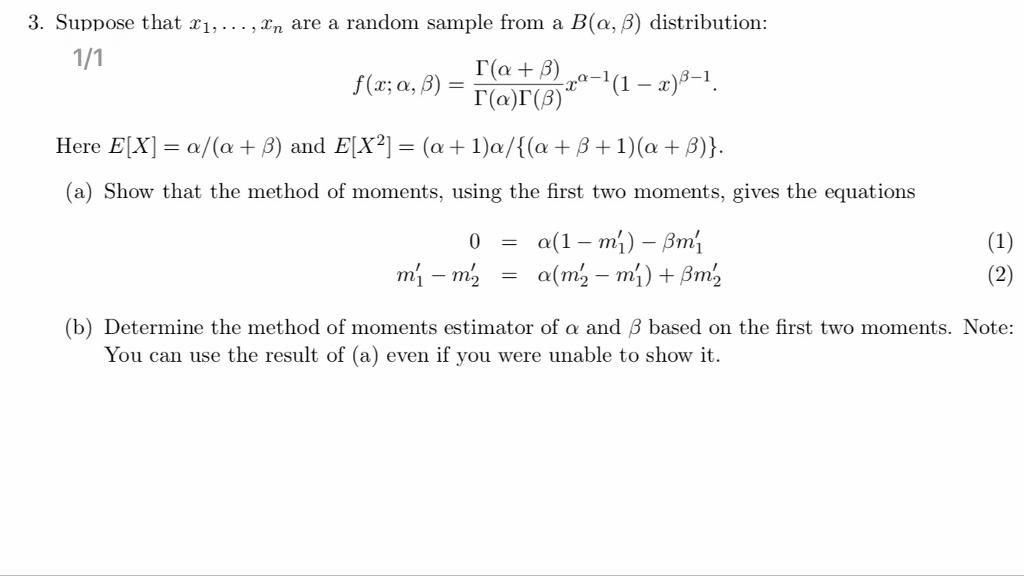 Solved 3. Suppose that xi, .. . ,xn are a random sample from | Chegg.com