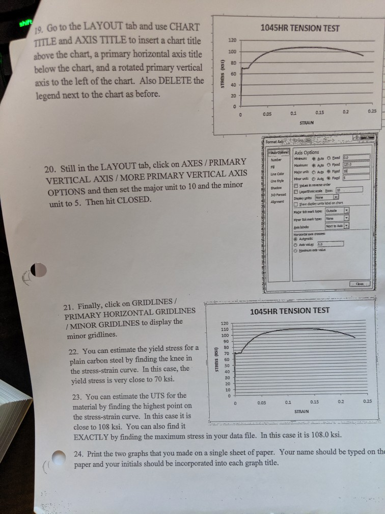 Solved 19. Go to the LAYOUT tab and use CHART TITLE and AXIS | Chegg.com