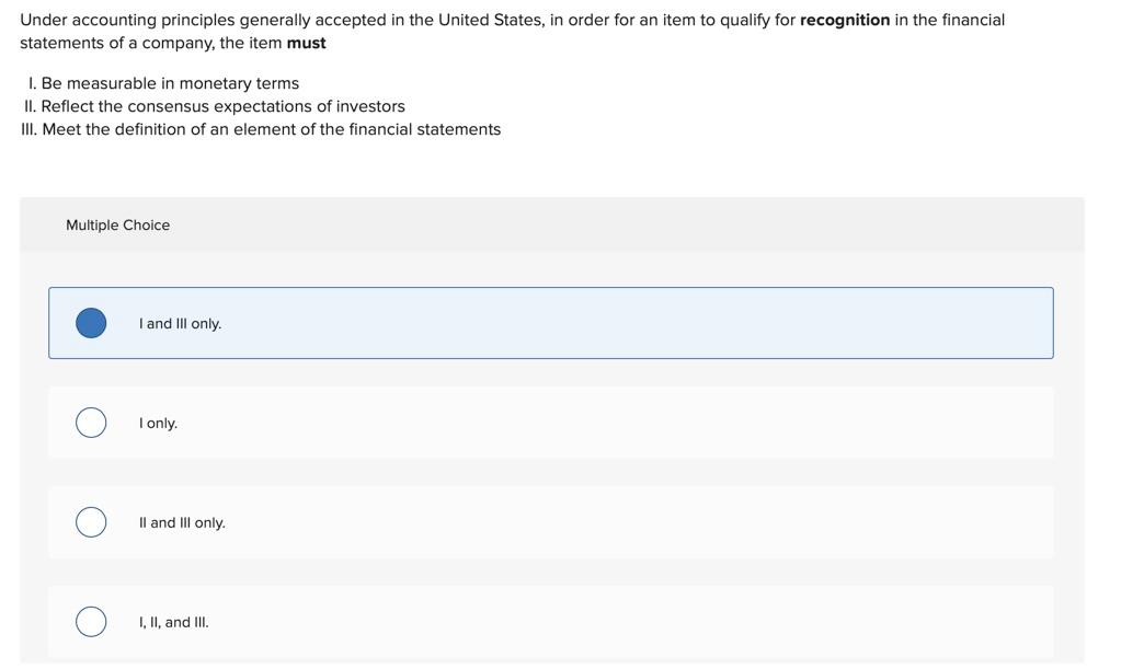 Solved Under accounting principles generally accepted in the | Chegg.com