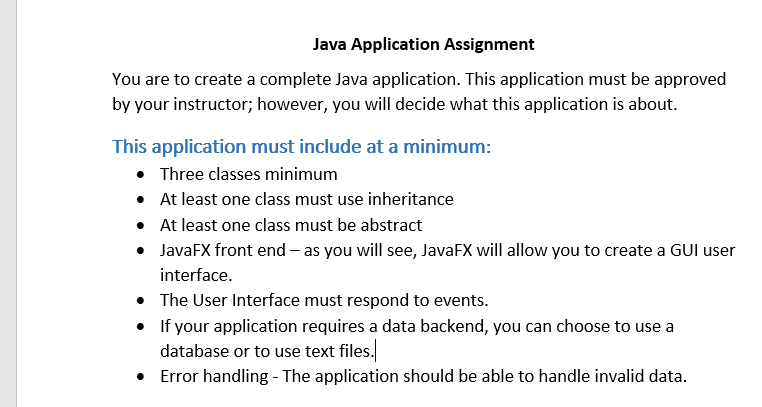 Solved Java Application Assignment You are to create a | Chegg.com