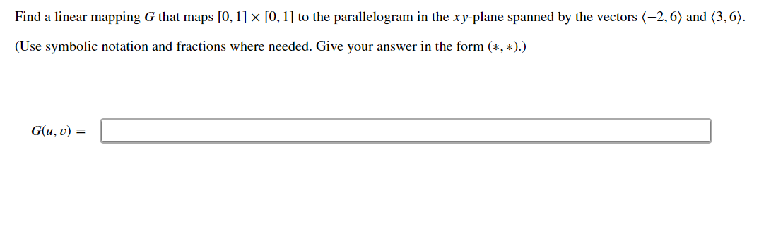 Solved Find a linear mapping G that maps [0,1]×[0,1] to the | Chegg.com