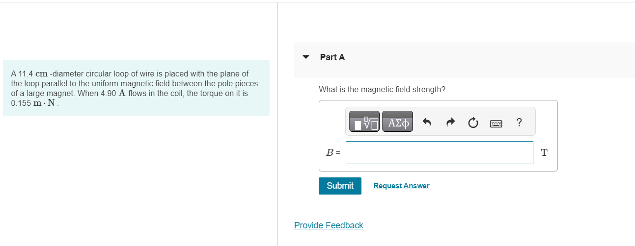 Solved A 11.4 cm-diameter circular loop of wire is placed | Chegg.com