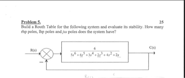 Solved Build a Routh Table for the following system and | Chegg.com