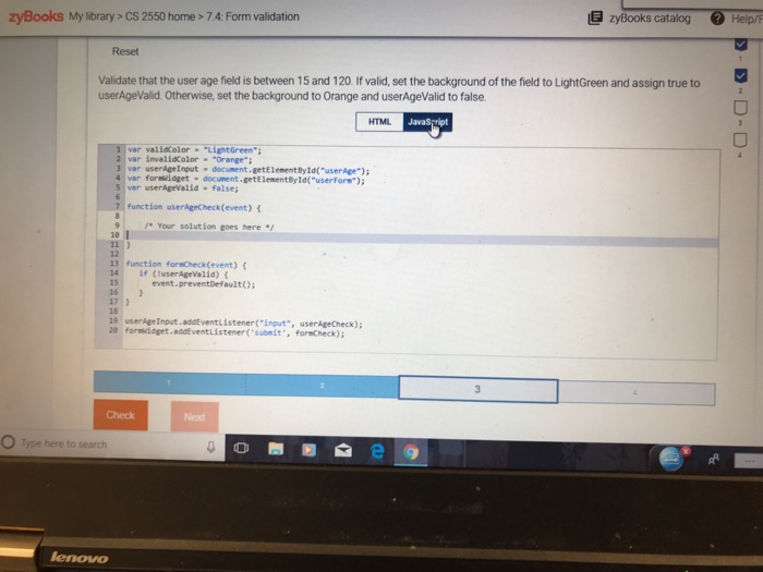Solved isnan 1/9 zyBooks My library> CS 2550 home > 7.4 Form | Chegg.com