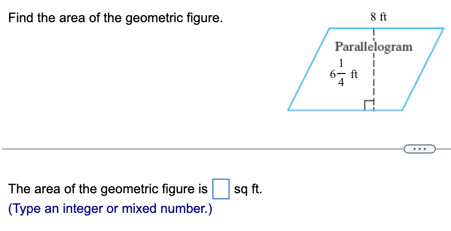 Solved Find the area of the geometric figure. The area of | Chegg.com