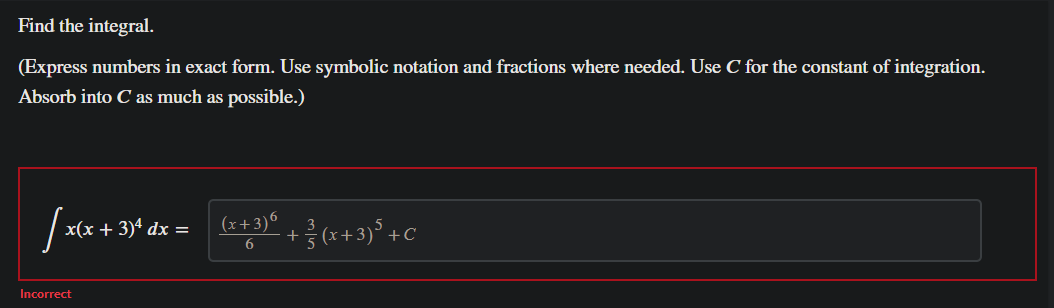 Solved Find the integral. (Express numbers in exact form. | Chegg.com
