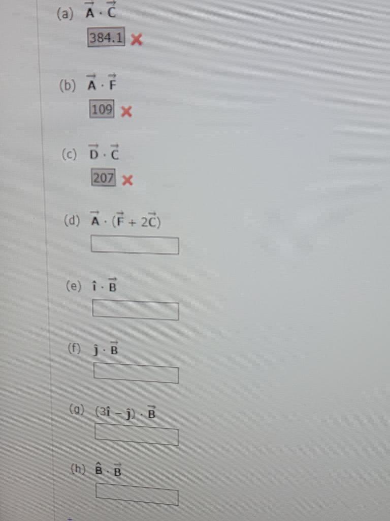 Solved find the scalar products for the following vectors. | Chegg.com